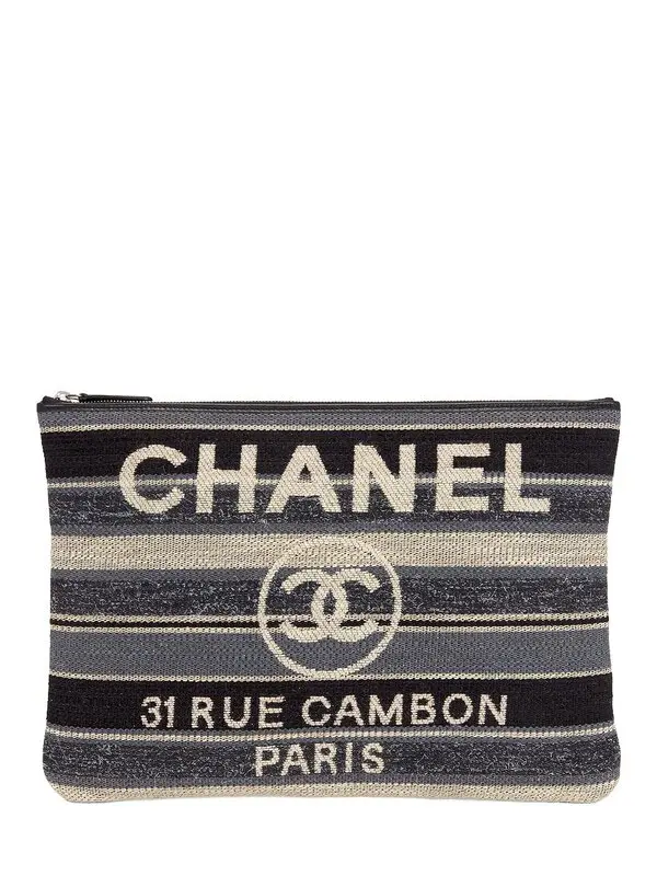 Chanel Deauville Clutch In Blue - Multicolor