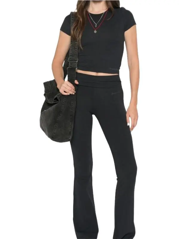 SPORTY  RICH Vanessa Logo-print Cropped T-shirt - Black
