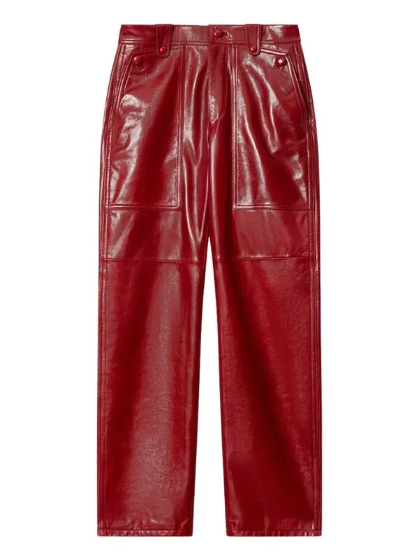 Isabel Marant Étoile Valka Leather Pants - Deep Red