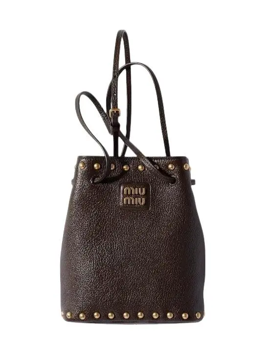 Miu Miu Leather Pouch - Mahogany