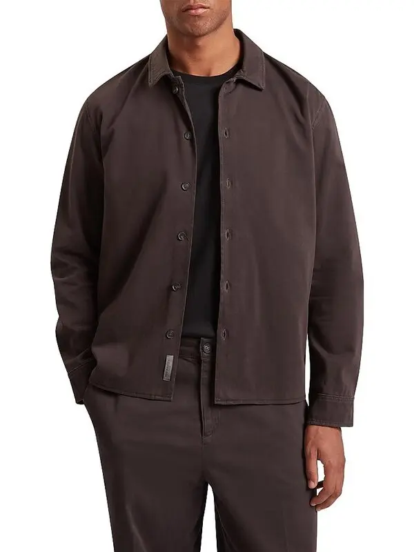 Ted Baker London Mitakos Sateen Cotton Smart Overshirt - Grey
