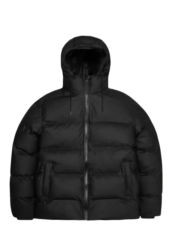 Rains Alta Drawstring Hooded Puffer Jacket - Black