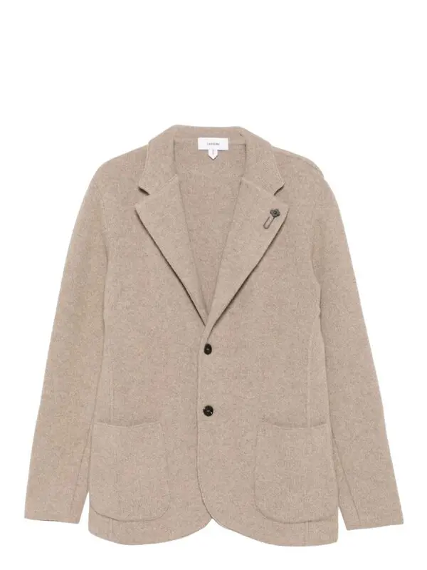 LARDINI Patch-pockets Buttoned Blazer - Light Brown