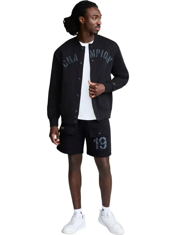 Champion Fleece Baseball Jacket - Black
