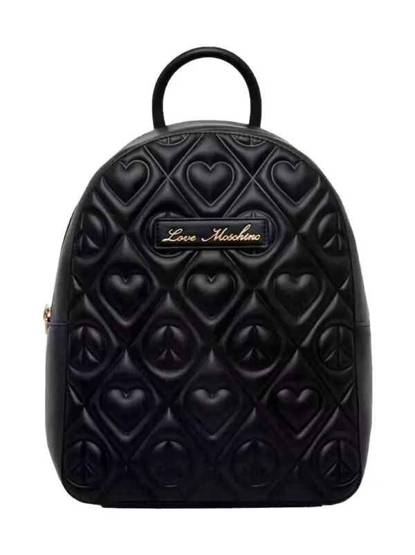 Moschino Quilted Heart-motif Backpack - Black