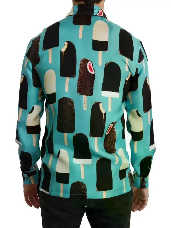 Dolce & Gabbana Ice-cream-print Shirt - Blue