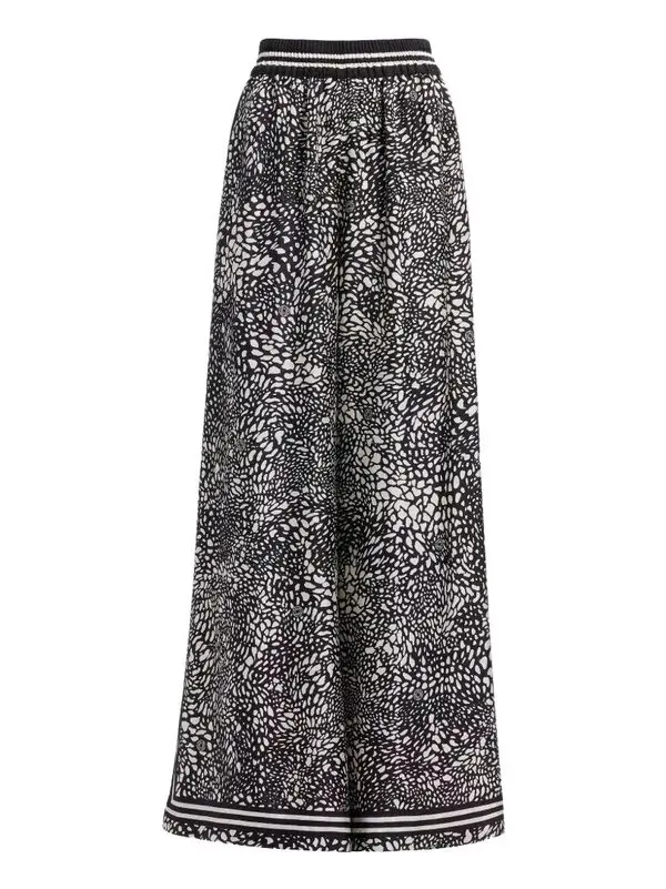Elie Saab Dot-print Silk Trousers - Black