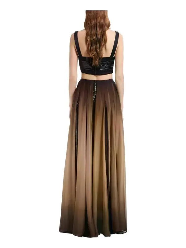 Elie Saab Sequin-embellished Gradient-effect Maxi Skirt - Neutrals