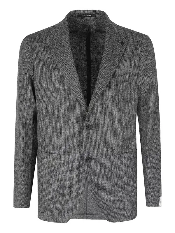 Tagliatore Herringbone-pattern Single-breasted Blazer - Grey