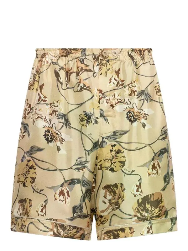 Kenzo Floral-motif Shorts - Neutrals