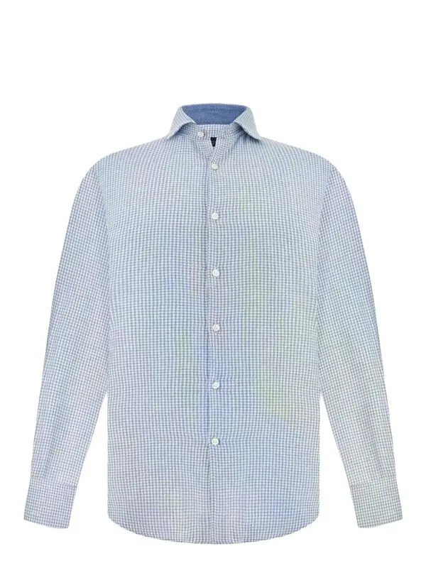 Paul & Shark X-soft Houndstooth-pattern Flannel Shirt - Blue