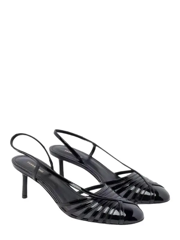 FERRAGAMO Strappy Patent-finish Pumps - Black