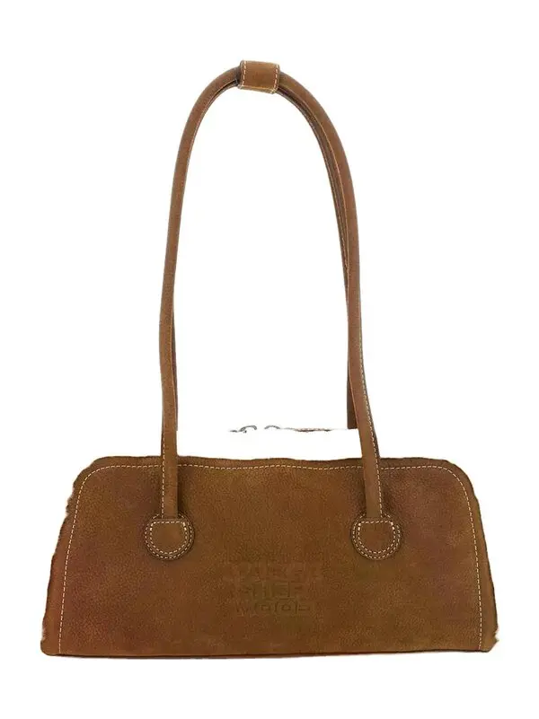 MARGESHERWOOD Soft Boston Shearling-trim Leather Shoulder Bag - Brown