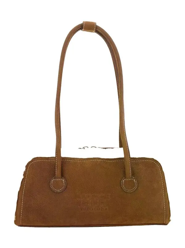 MARGESHERWOOD Soft Boston Shearling-trim Leather Shoulder Bag - Brown