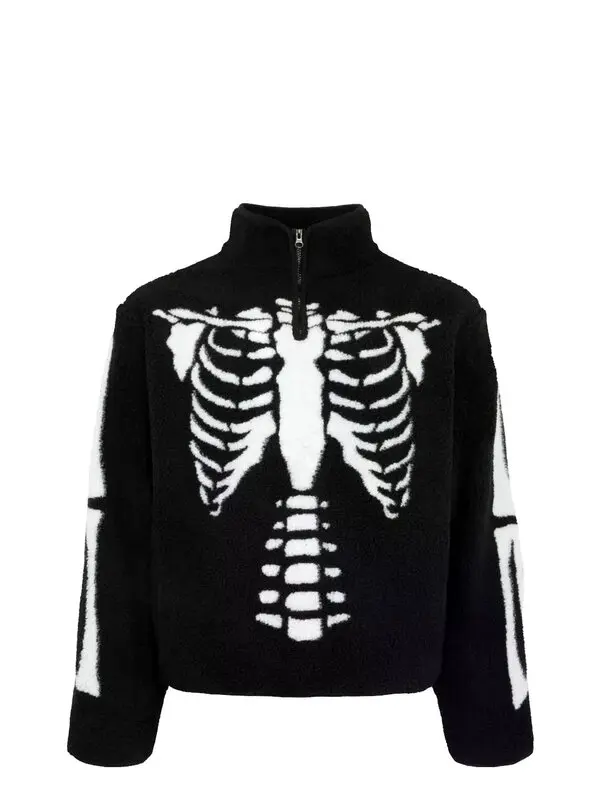 MARKET Skeletal Sherpa Sweatshirt - Black
