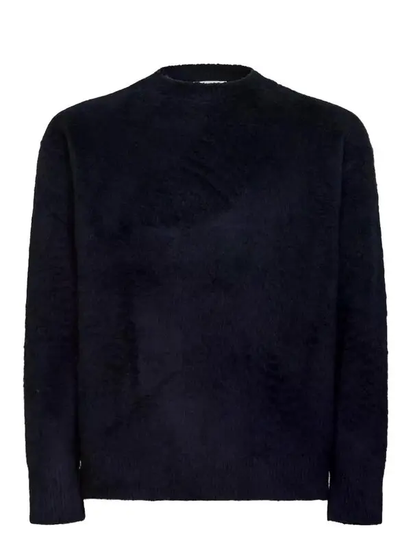 ROBERTO COLLINA Brushed-knit Crew-neck Sweater - Blue