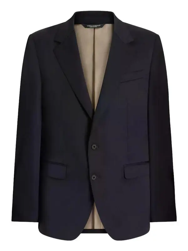 Dolce & Gabbana Taormina Single-breasted Jacket In Technical Wool - Blue