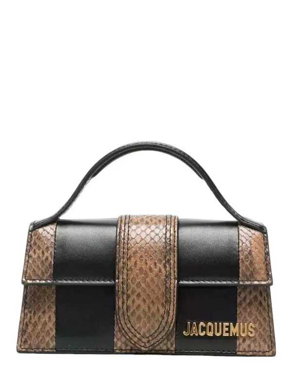 Jacquemus Le Bambino Snake-effect Mini Bag - Black