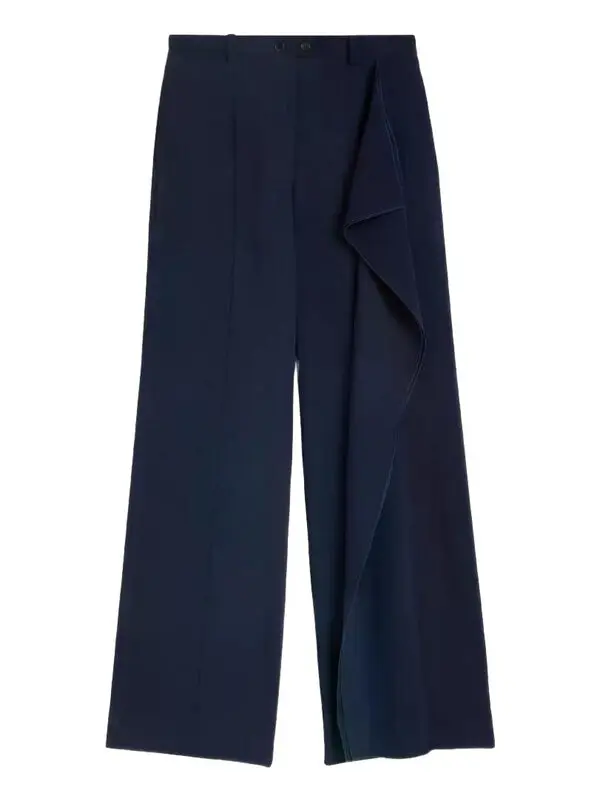 JIL SANDER Wool Sablé Trousers - Blue