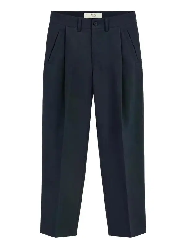 Seventy Pleated Straight-leg Trousers - Blue