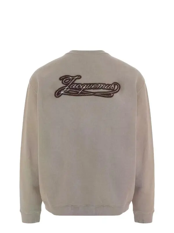 Jacquemus Logo-patch Cotton Sweatshirt - Neutrals
