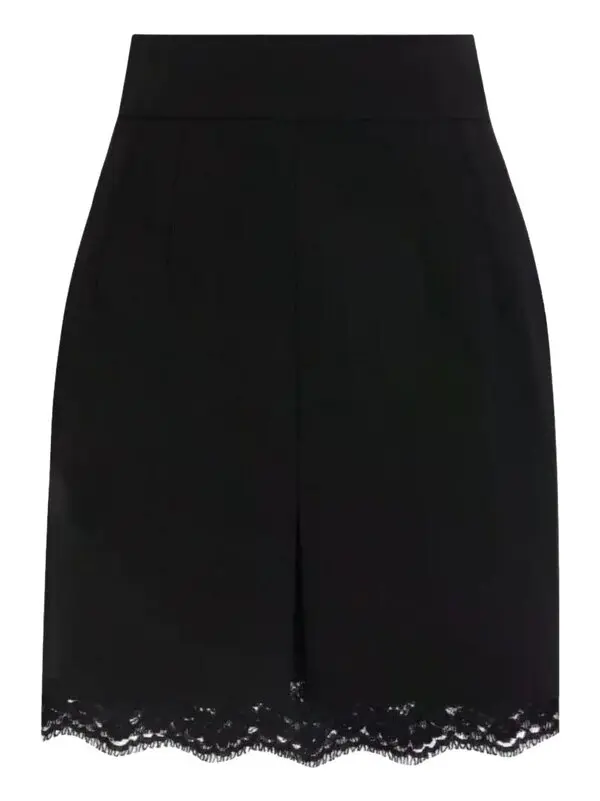 Dolce & Gabbana Double-crêpe-wool Skirt - Black