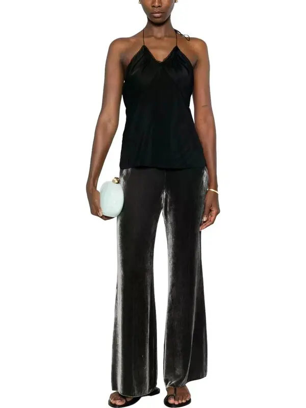 FORTE_FORTE Velvet Flared Trousers - Grey