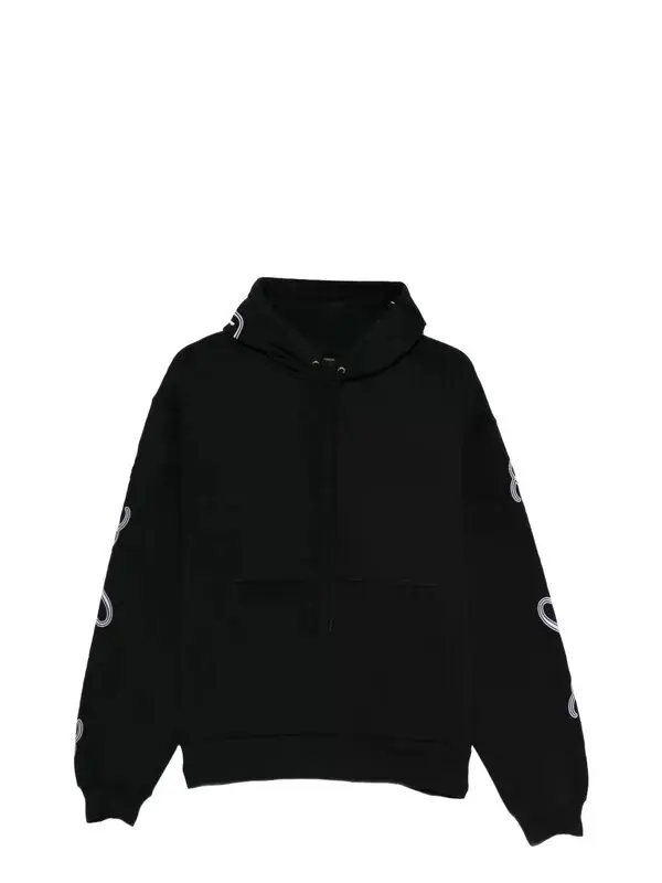 Balenciaga Logo-sleeve Hoodie - Black