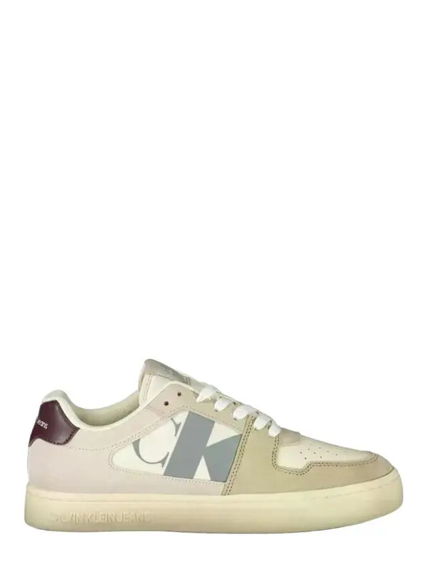 Calvin Klein Monogram Suede-panelled Sneakers - Neutrals
