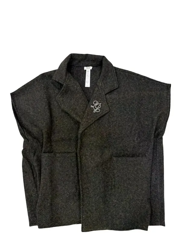 Liu Jo Logo-brooch Cap-sleeve Jacket - Brown