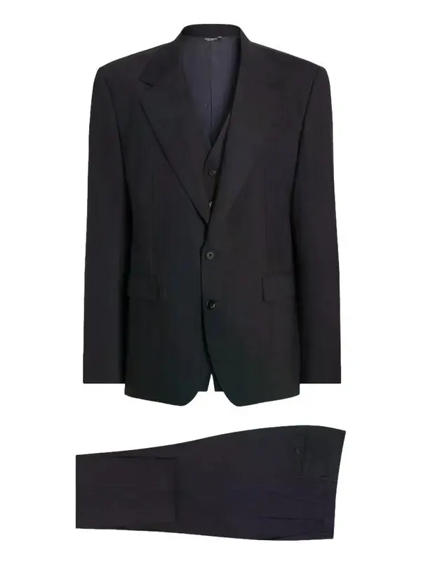 Dolce & Gabbana Single-breasted Sicilia Light Pinstripe Wool Suit - Blue