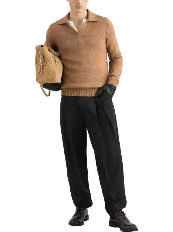Dolce & Gabbana Virgin-wool Polo Shirt - Brown