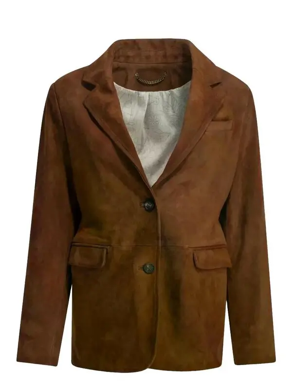 GOLDEN GOOSE Suede Single-breasted Blazer - Brown