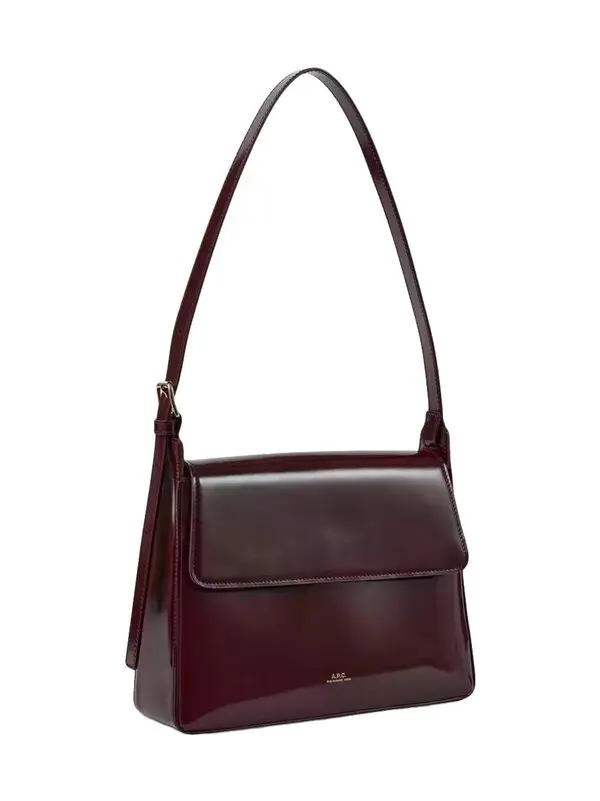 A.p.c. Virginie Polished Leather Shoulder Bag - Red