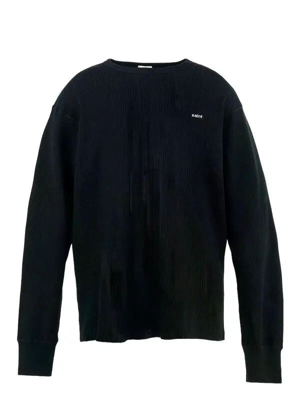 SAINT MXXXXXX Logo-print Thermal Sweater - Black