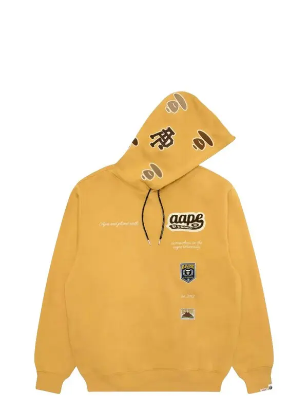 AAPE BY *A BATHING APE Aapeunvs Logo-patch Drawstring Hoodie - Yellow
