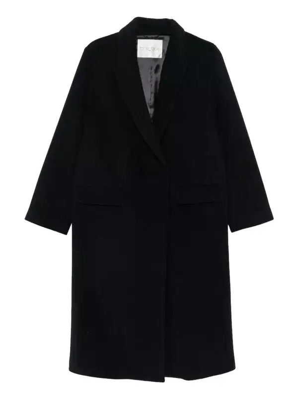 FORTE_FORTE Peak-lapel Single-breasted Coat - Blue