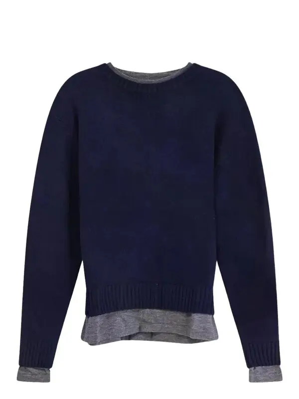 TONYWACK Layered-effect Ribbed-trim Sweater - Blue