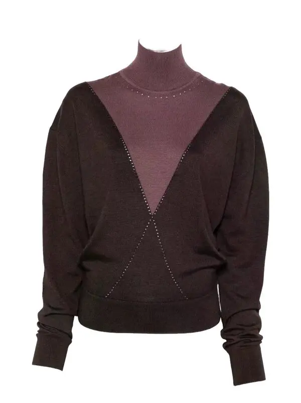 Rabanne Colour-block High-neck Sweater - Brown