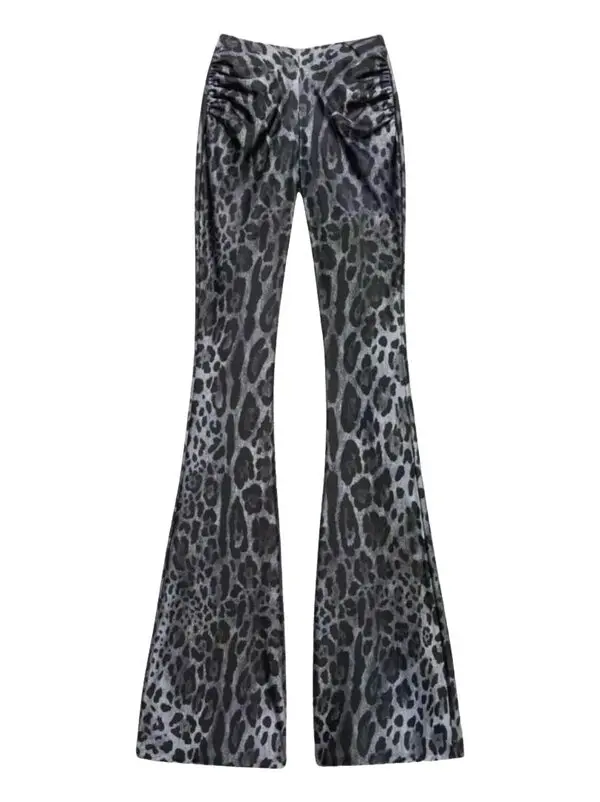 ANIYE BY Jodi Leopard-print Ruched Trousers - Grey