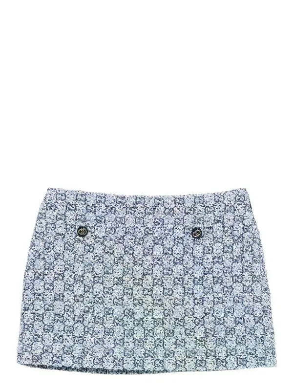 Gucci Gg Tweed Skirt - Blue