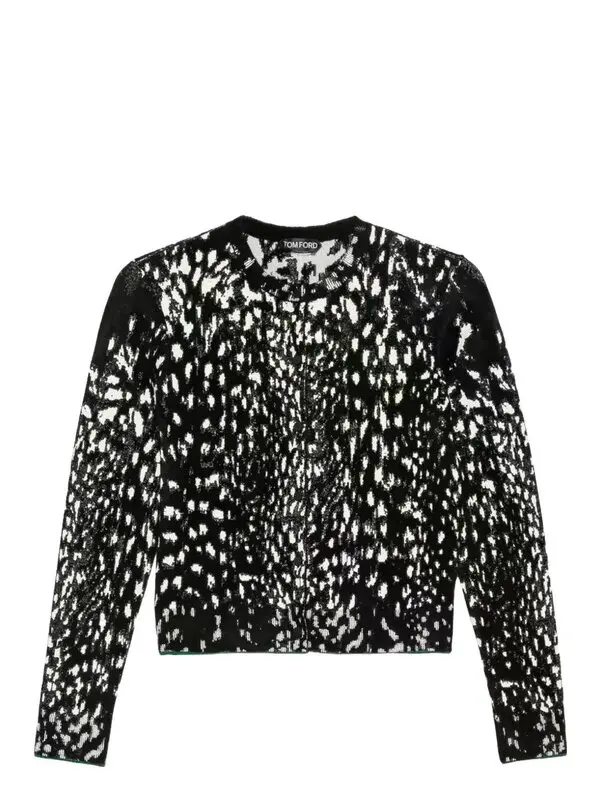 TOM FORD Lynx Jacquard Cardigan - Black