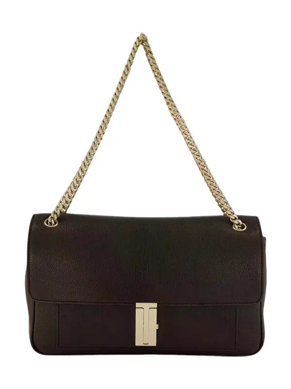TOM FORD Mia Grained-leather Shoulder Bag - Brown
