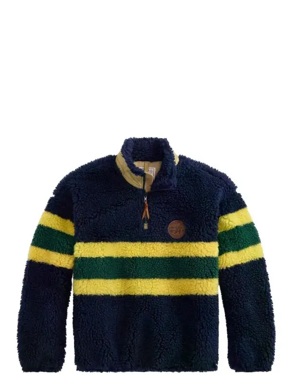 Polo Ralph Lauren Striped Pile-fleece Pullover - Blue