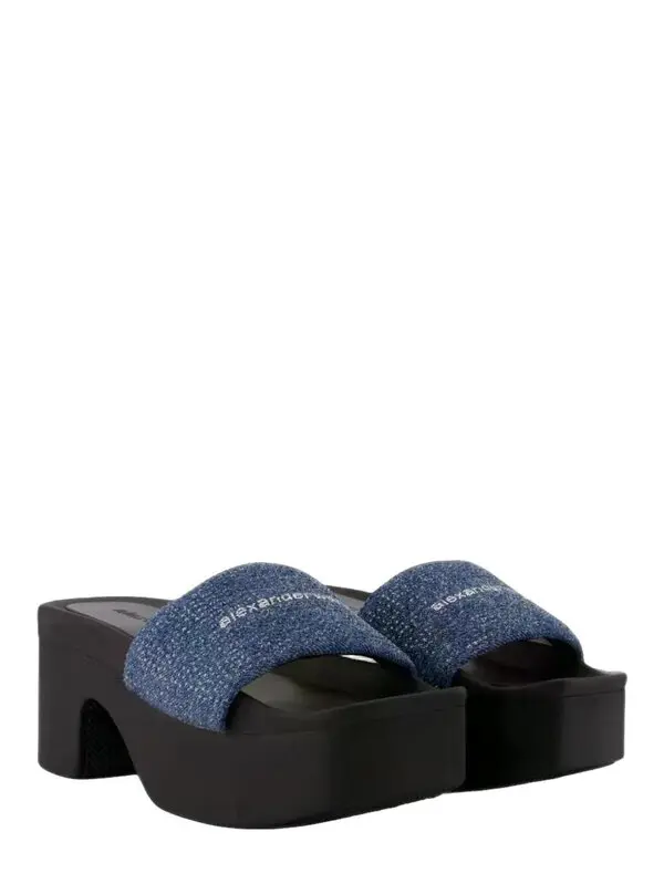 Alexander Wang Denim Hotfix Platform Sandals - Blue