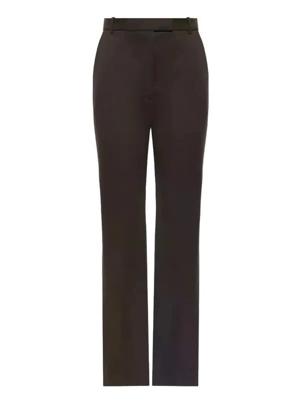 Alexander McQueen Pleated Wool Trousers - Brown
