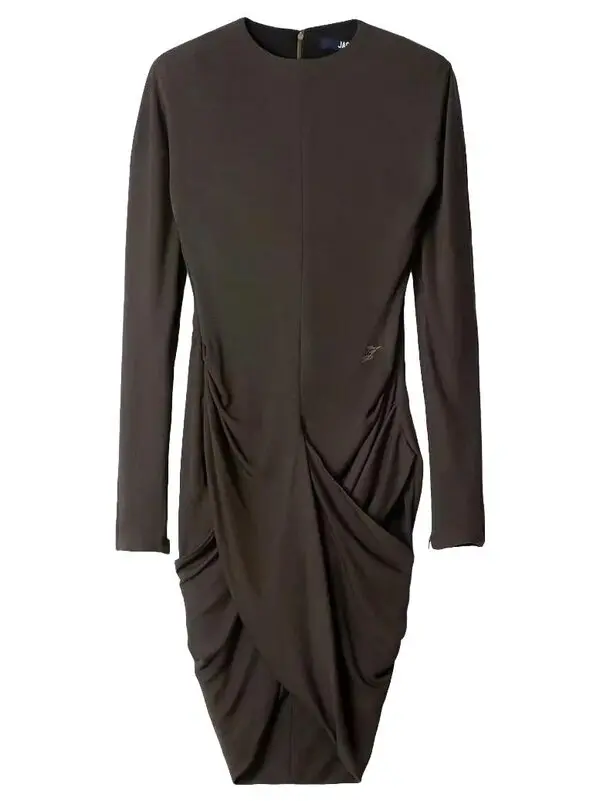 Jacquemus Draped Long-sleeve Mini Dress - Brown
