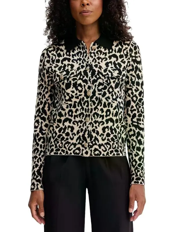 MORGAN Leopard-print Button-up Cardigan - Neutrals