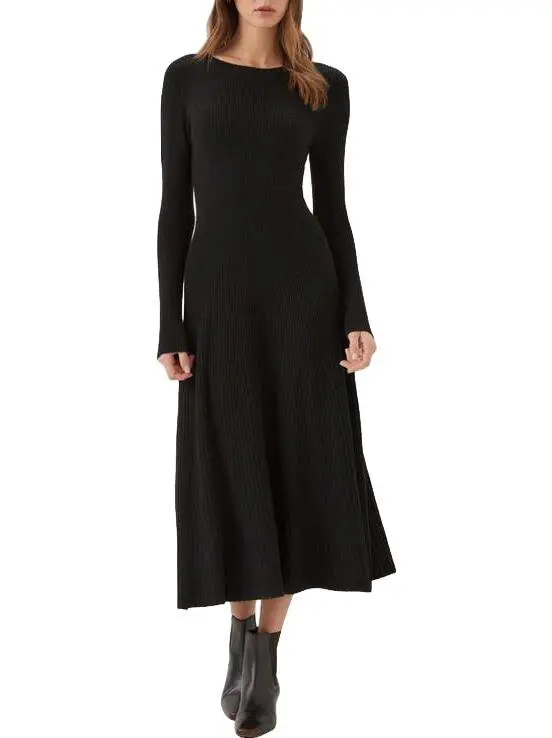 Karen Kane Seamless Sweater Midi Dress - Black