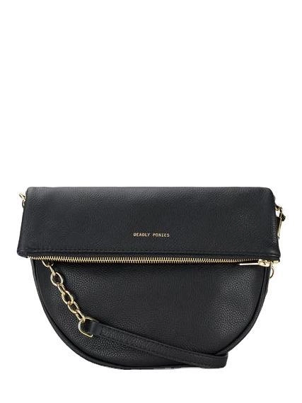 DEADLY PONIES Mini Leopard Crossbody - Black
